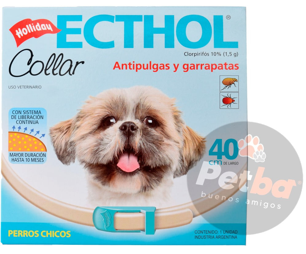 Antiparasitario Holliday Ecthol Collar Perros Chicos x 40cm -Farmacia-