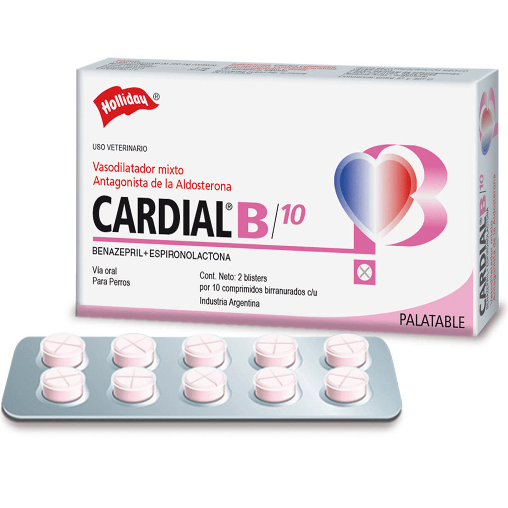 Medicamento Holliday Cardial B10 Perro blister 10 comprimidos -FARMACIA-